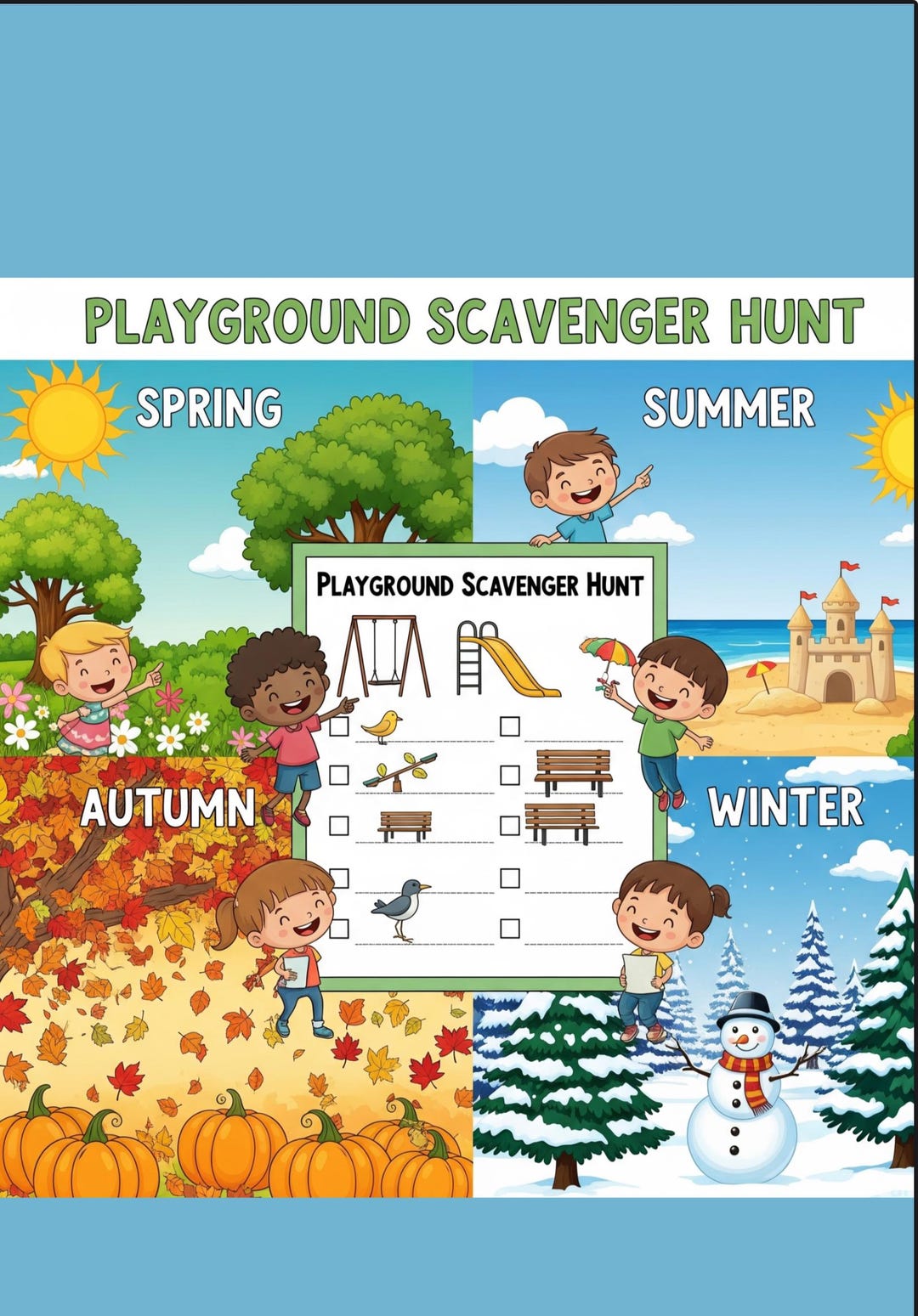 Seasonal Scavenger Hunt Printable: Fun Find & Color Activity for Kids ...
