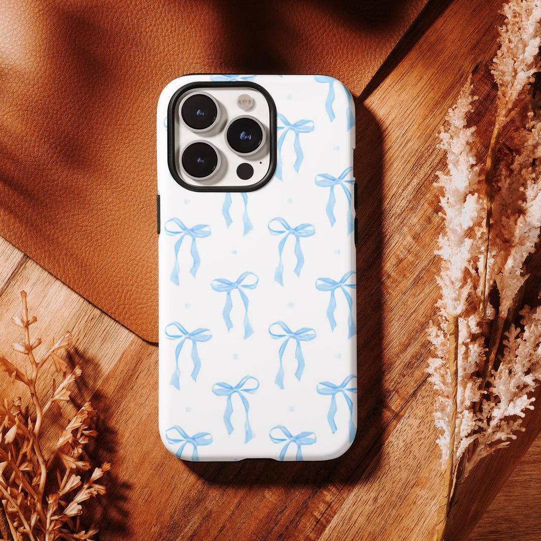 Coquette Blue Bows Aesthetic Phone Case,baby Blue Bows, for iPhone 17 ...