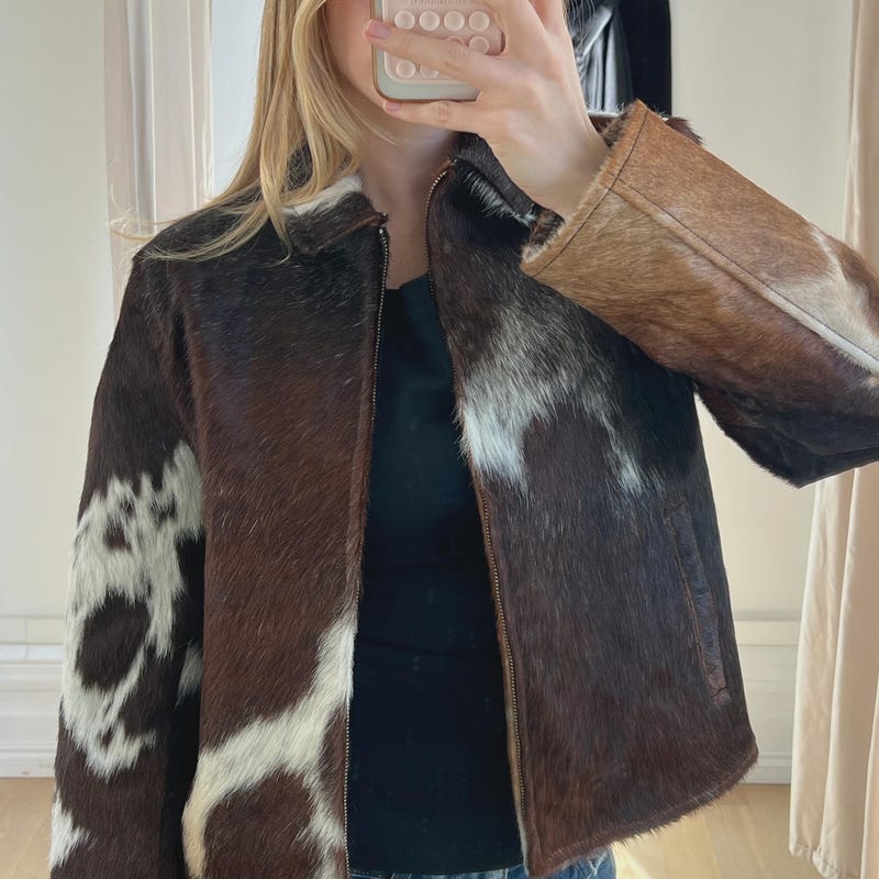 Cow Hide Blazer Jacket - Etsy