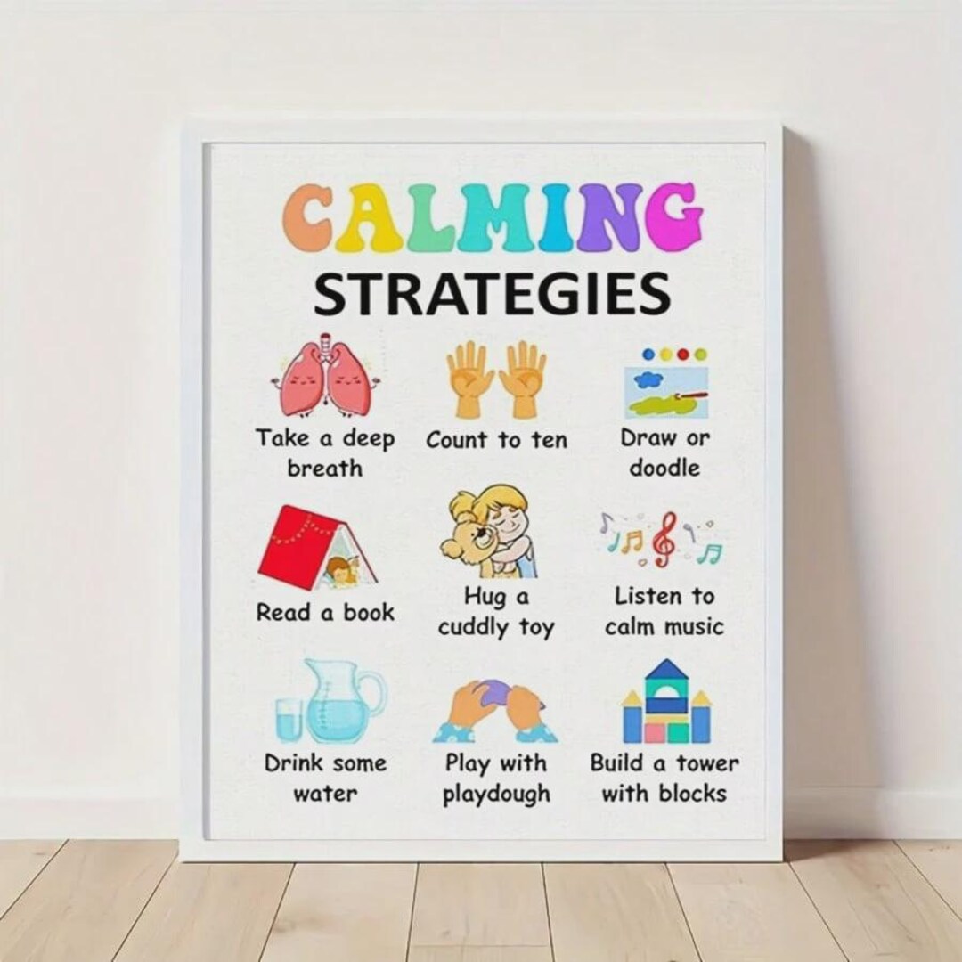 Calming Strategies Poster | Mental Health Wall Art | Mindfulness Print ...