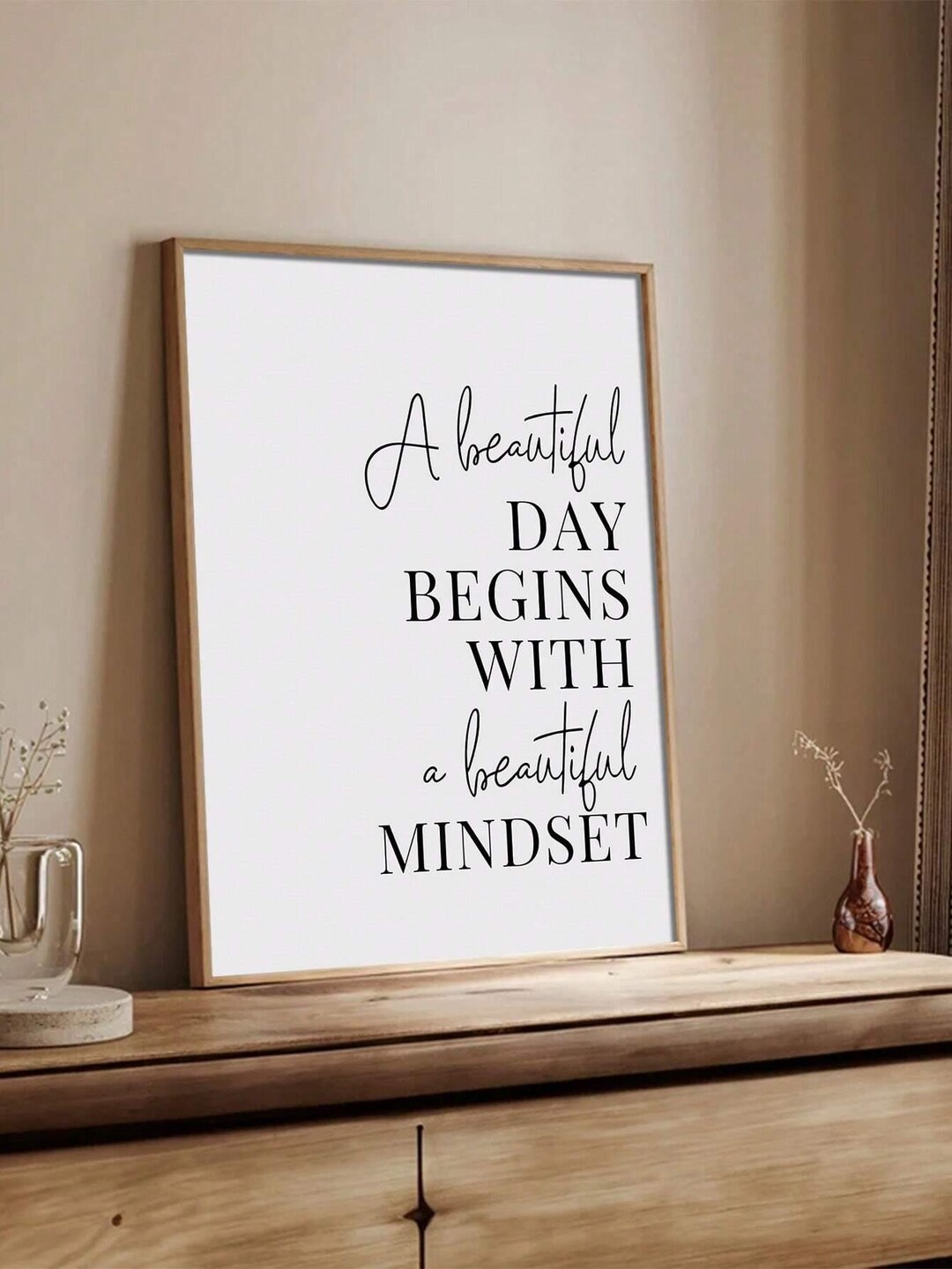 A Beautiful Day Begins | Beautiful Mindset | Motivational Wall Art ...