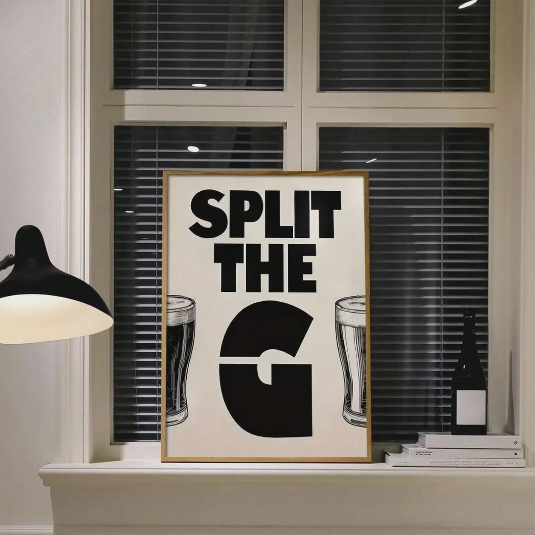 Guinness "split the G" Wall Art | Retro Beer Poster | Irish Drink Print ...