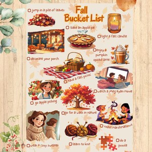Printable Fall Bucket List: Cozy Autumn Activities Checklist (digital ...