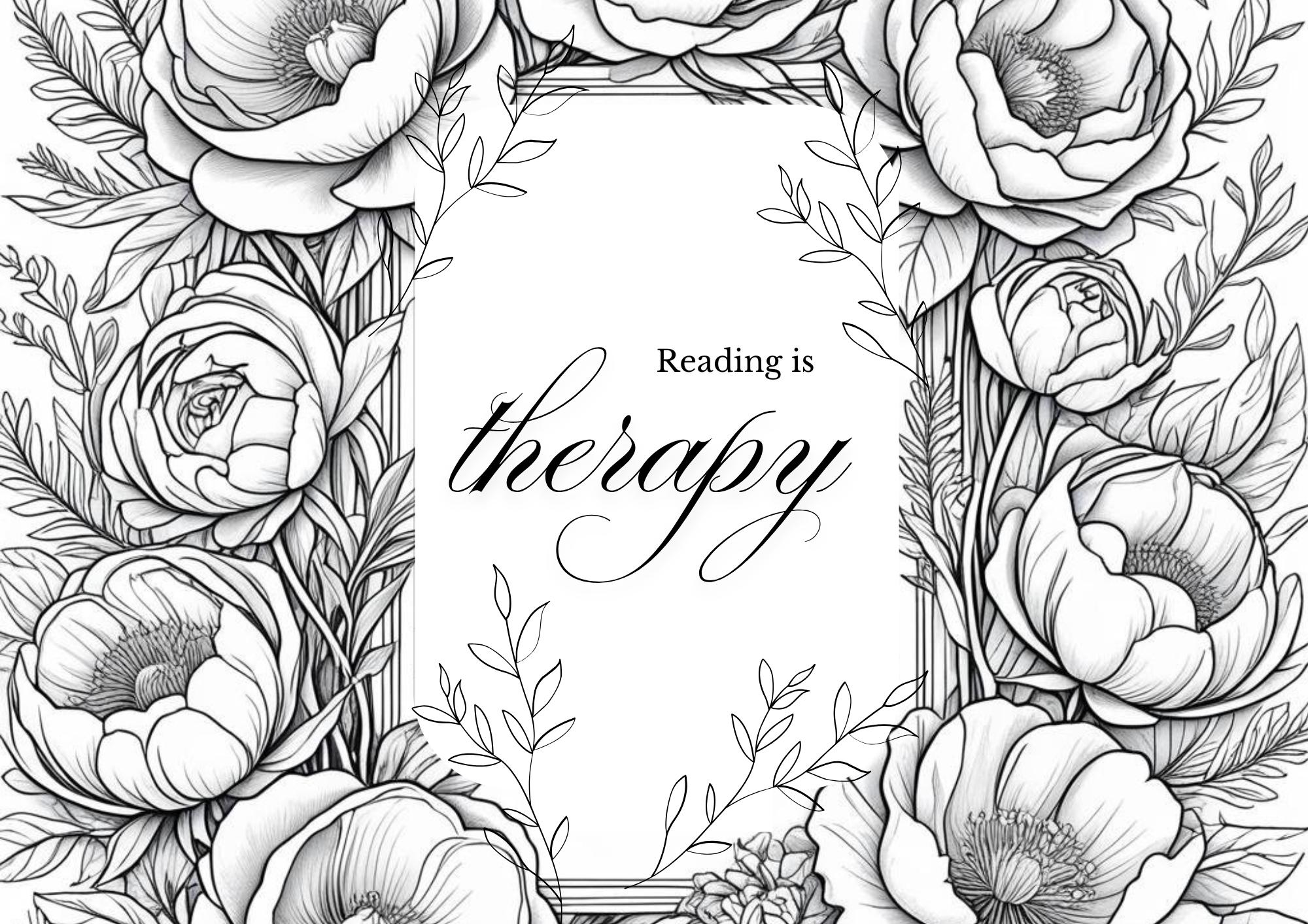 Printable Book Lover Coloring Book: Relaxing Pages for Bibliophiles (A4 ...