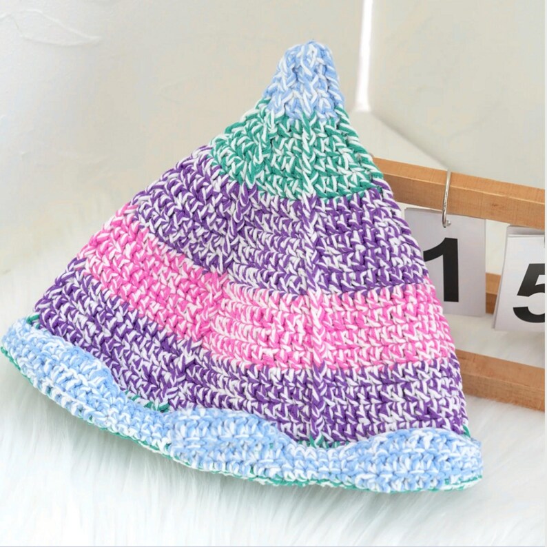 Rainbow Pixie Hat Crochet Pattern PDF - Ombre Gradient Pointed Hat - Whimsical Fairy Tale Beanie ...