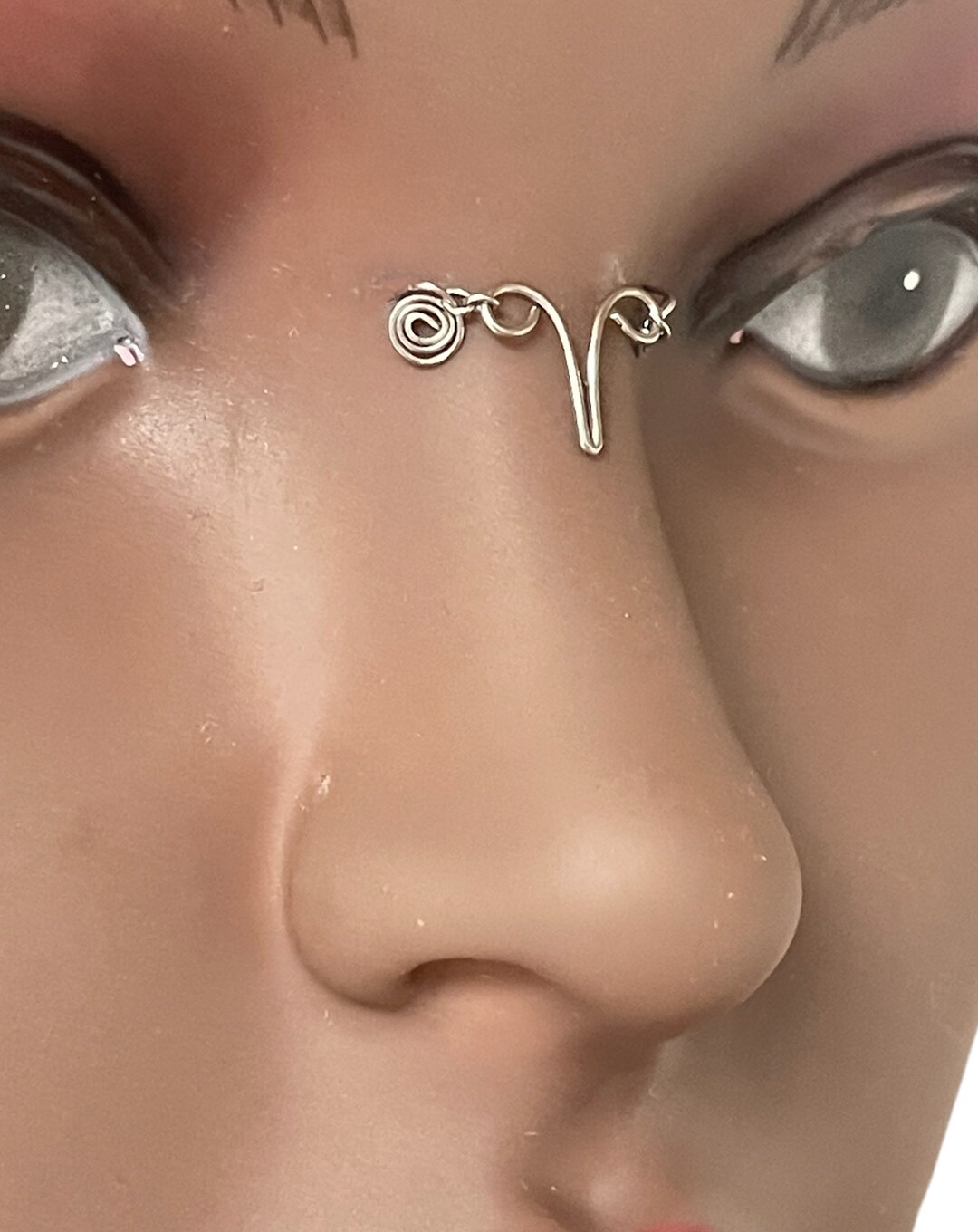 Fake Bridge Piercing, High Nostril Fake Piercing Jewelry, Bridge ...