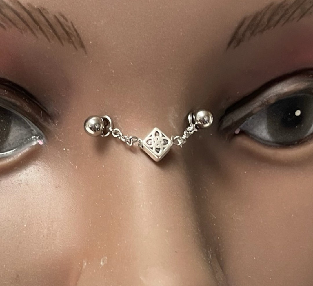 Bridge Piercing Chains, Nose Bridge Jewelry, Nose Chains, With Celtic ...
