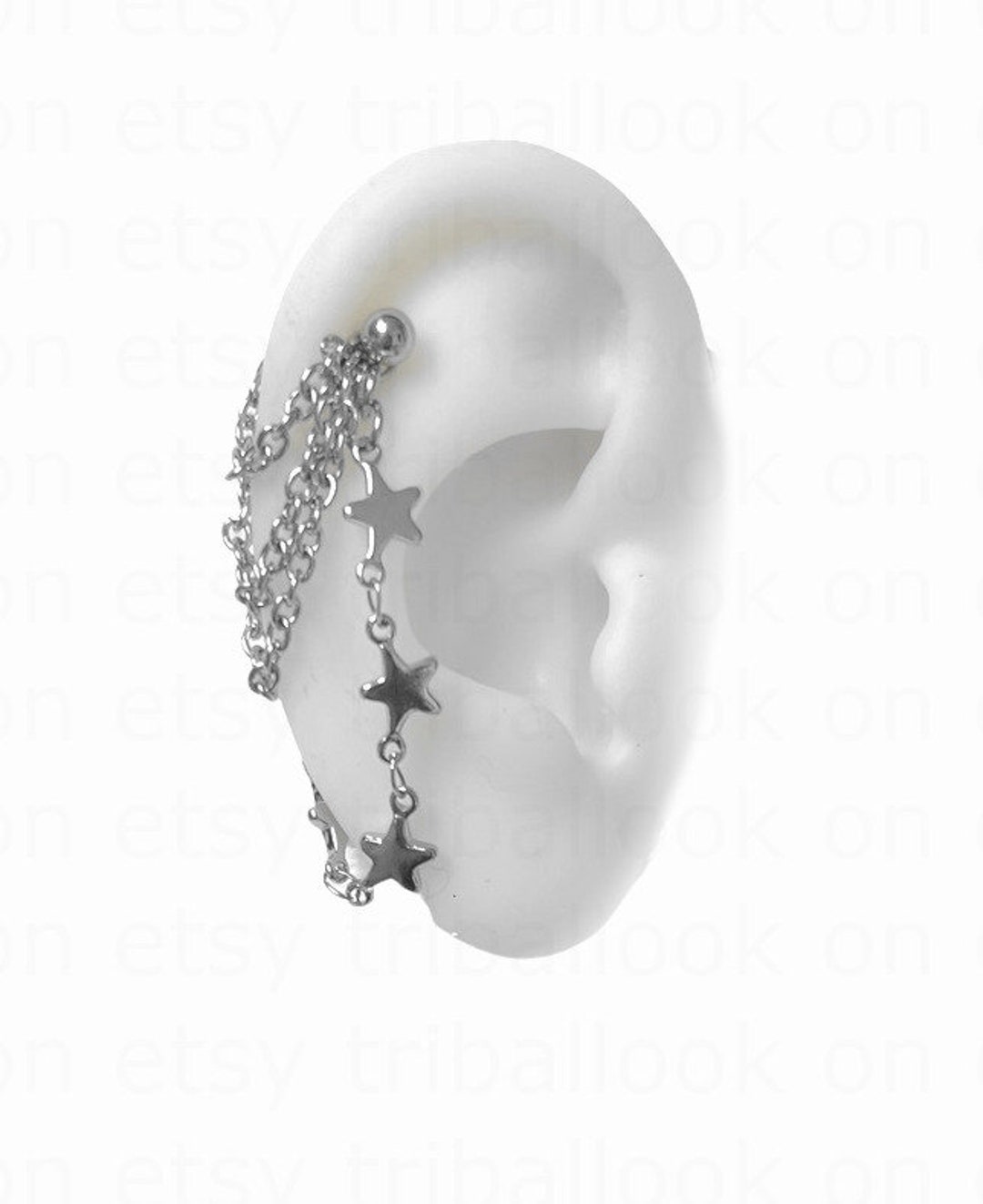 Helix Chains, Helix Piercing Jewelry With Chains and Stars ( Jf ) - Etsy