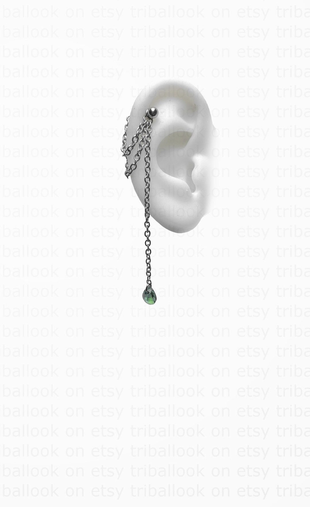 Helix Chains, Helix Piercing Jewelry With Chains and Briolette ( Jf ...