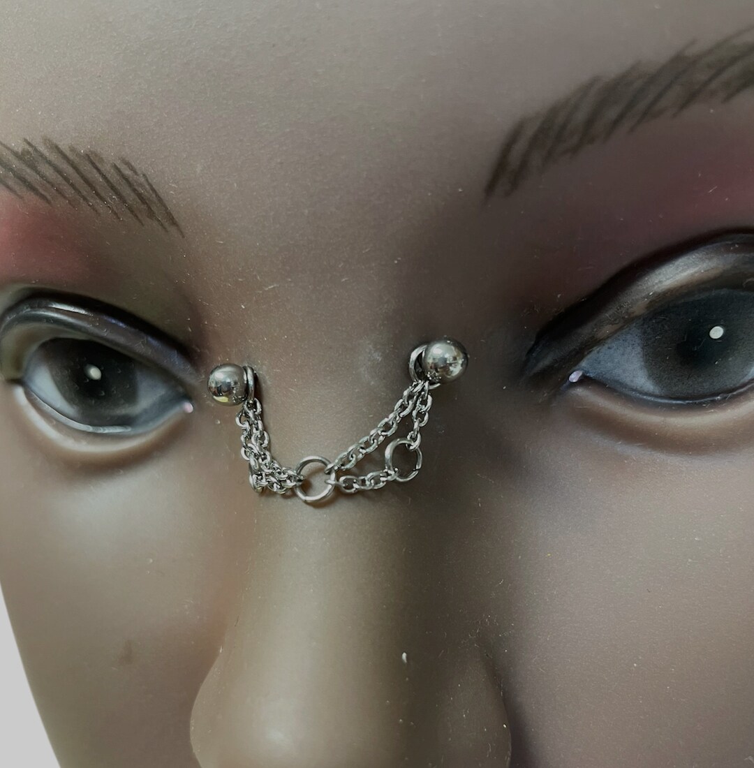 Nasallang, High Nostril Jewelry, Bridge Piercing Jewelry, Eyebrow ...