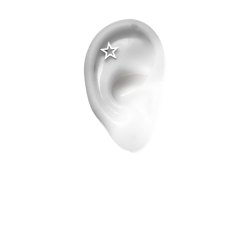 Star Helix Piercing: 16G Stainless Steel Barbell Jf - Etsy
