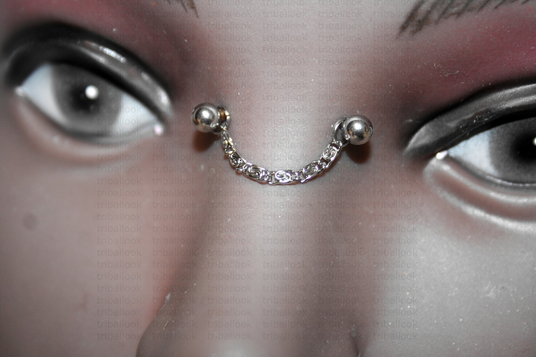 Nasallang, High Nostril Jewelry, Bridge Piercing Jewelry, Eyebrow ...