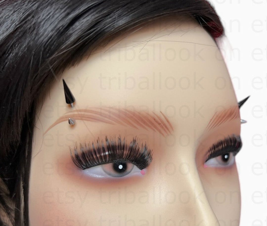 Curved Bars for Eyebrows Piercing With Spike Ends - Etsy