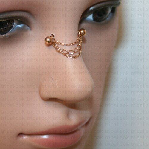 Nasallang High Nostril Jewelry Bridge Piercing Jewelry With | Etsy