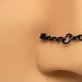 Black Stainless Steel Nasallang Nose Chain: Double Piercing Bar - Etsy