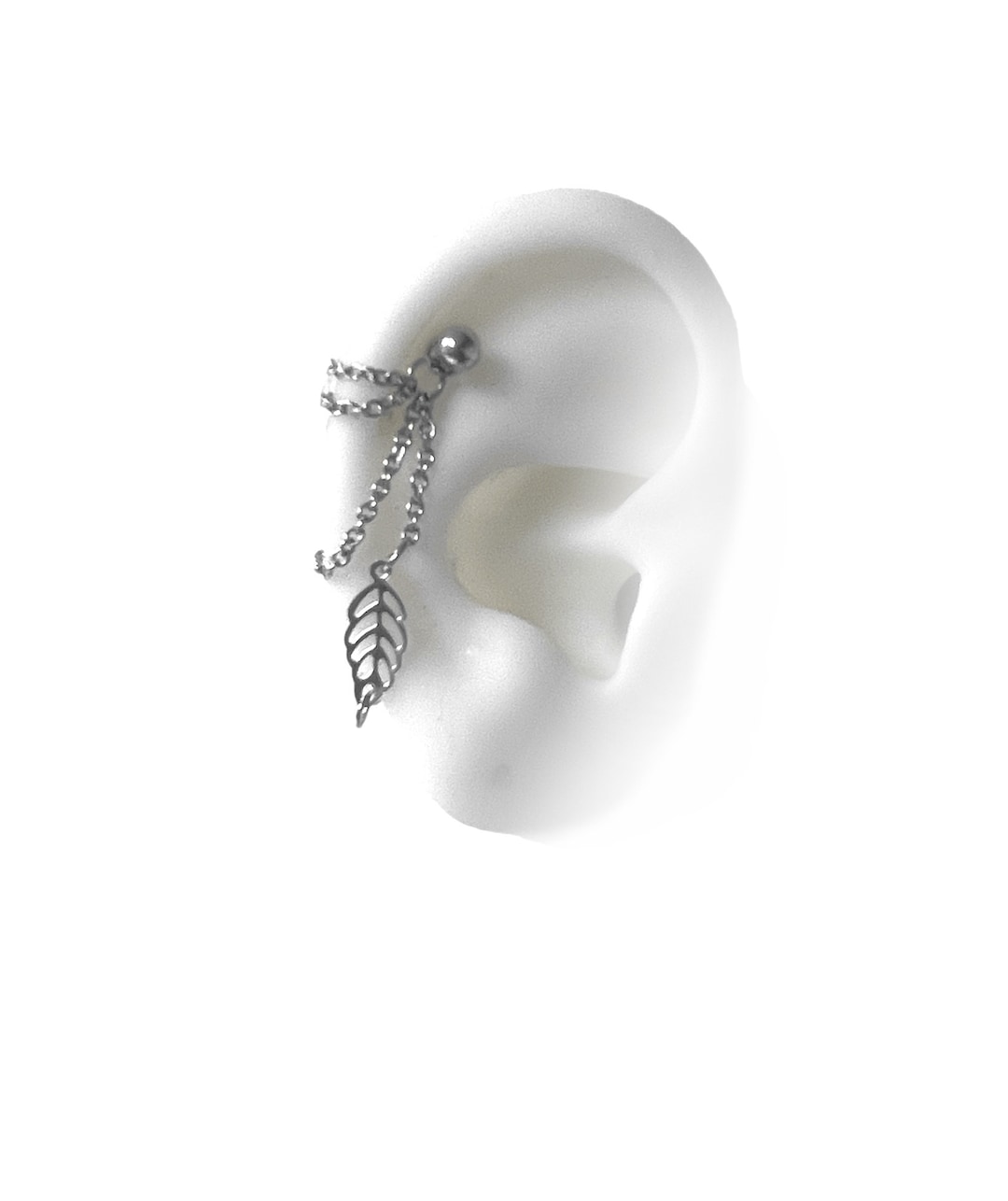 Helix Piercing Jewelry With Leaf and Chains (m74) - Etsy