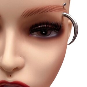 Spike End Curved Eyebrow Barbell: 16g Surgical Steel Tragus Piercing Jf ...
