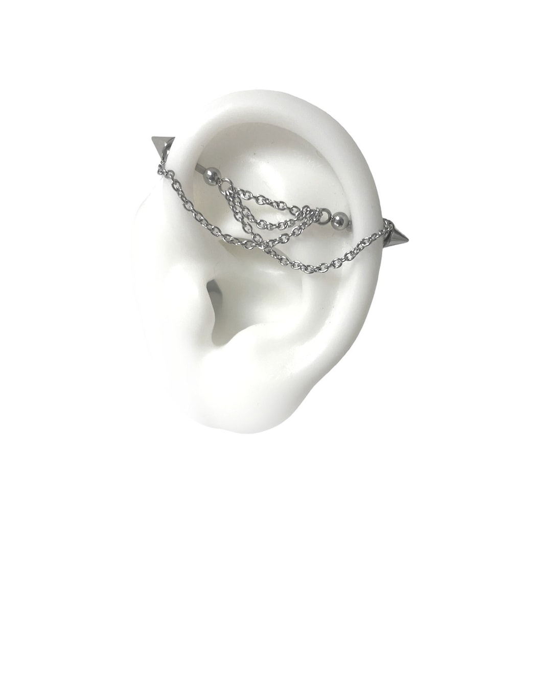 Industrial Piercing Jewelry With Chains and Cone Shape Ends (m40+milieu ...
