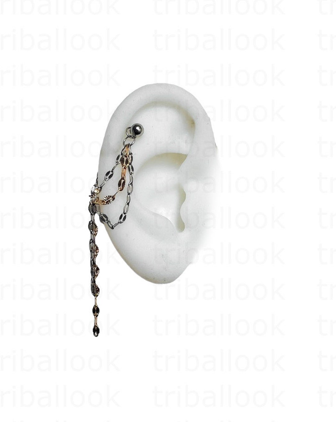 Helix Chains, Helix Piercing Jewelry With Chains, Silver or Rose Gold ...