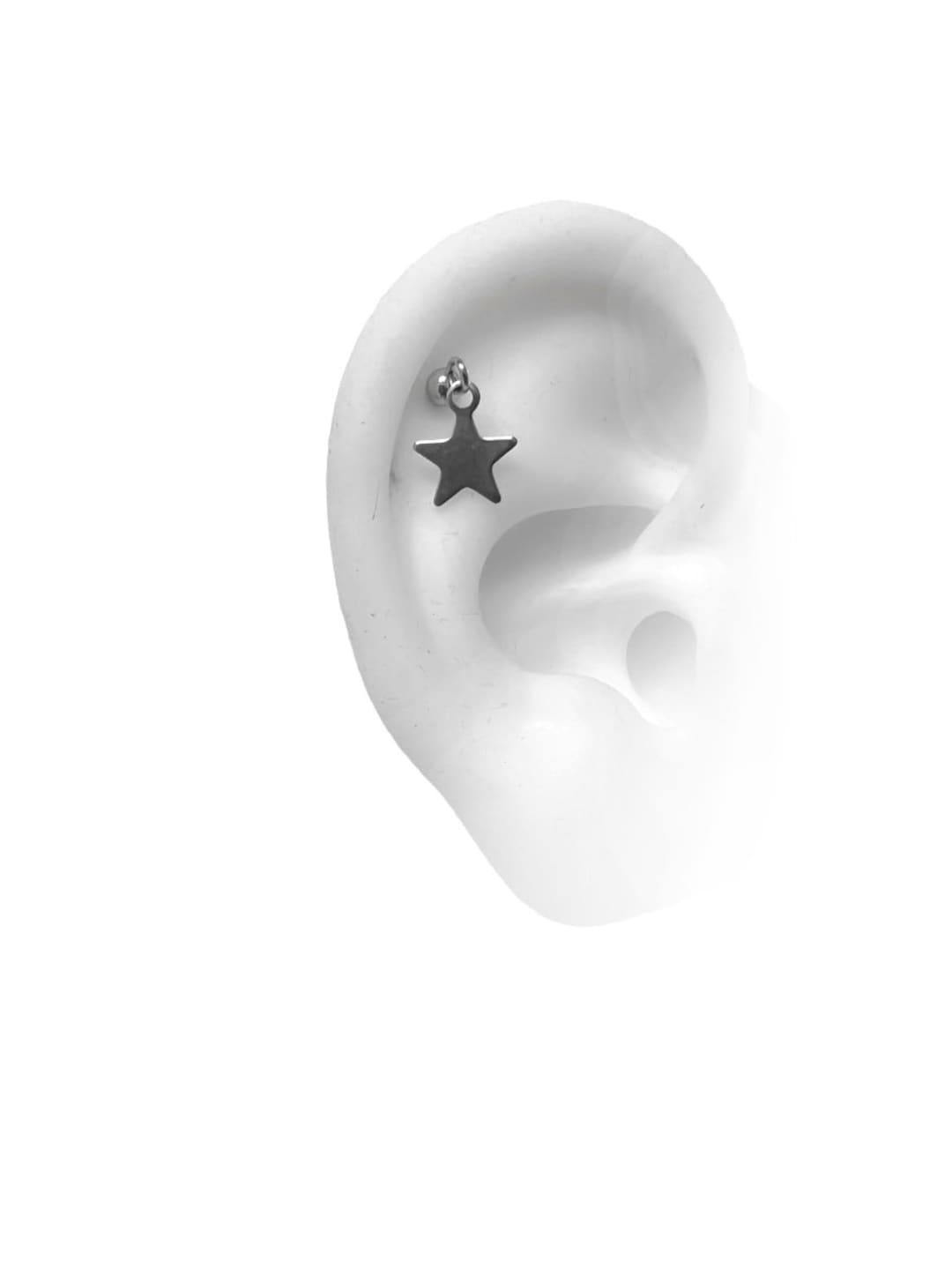 Star Helix Piercing: Stainless Steel Barbell Jewelry - Etsy