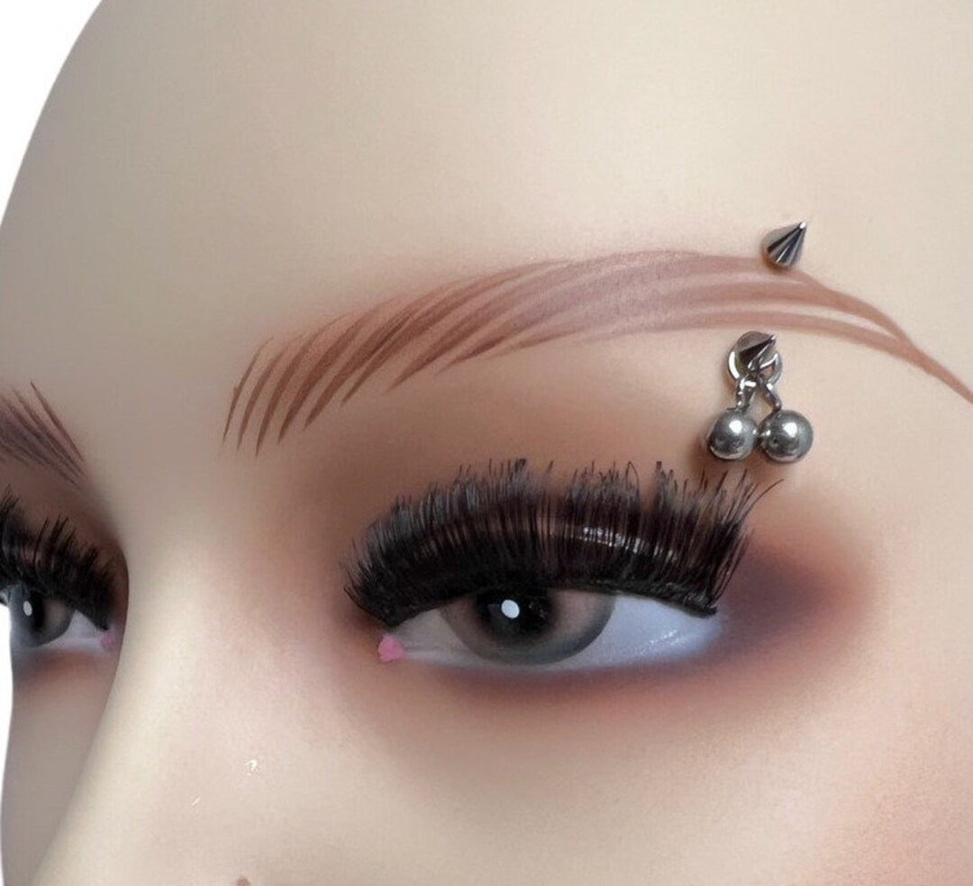 Spike & Ball Eyebrow Barbell: 316L Stainless Steel Piercing Jewelry - Etsy
