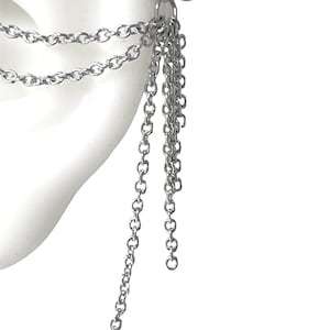 Industrial Piercing Jewelry With Chains , Cartilage to Lobe Chain (m83 ...