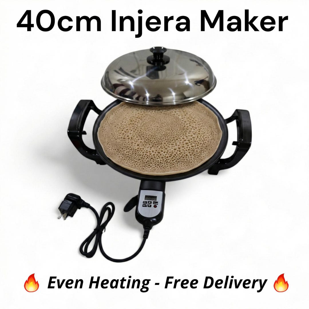 Sudanico 40cm Digital Mitad |electric Injera & Kisra Maker |non-stick ...