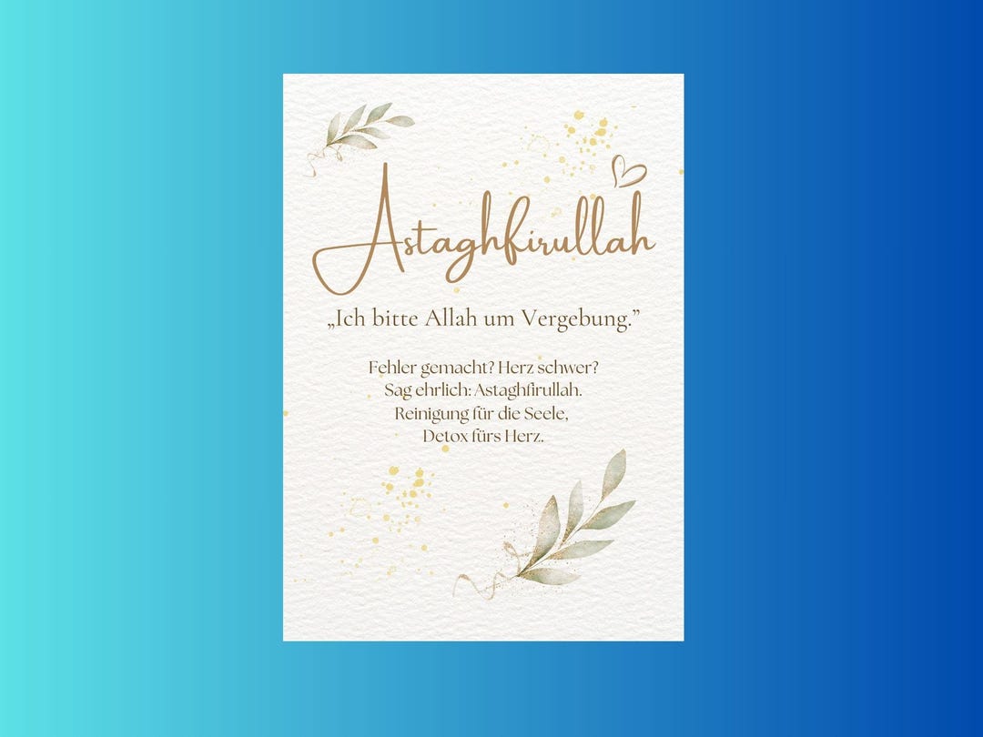 Astaghfirullah Printable Card – Islamic Motivational Card – Digital ...