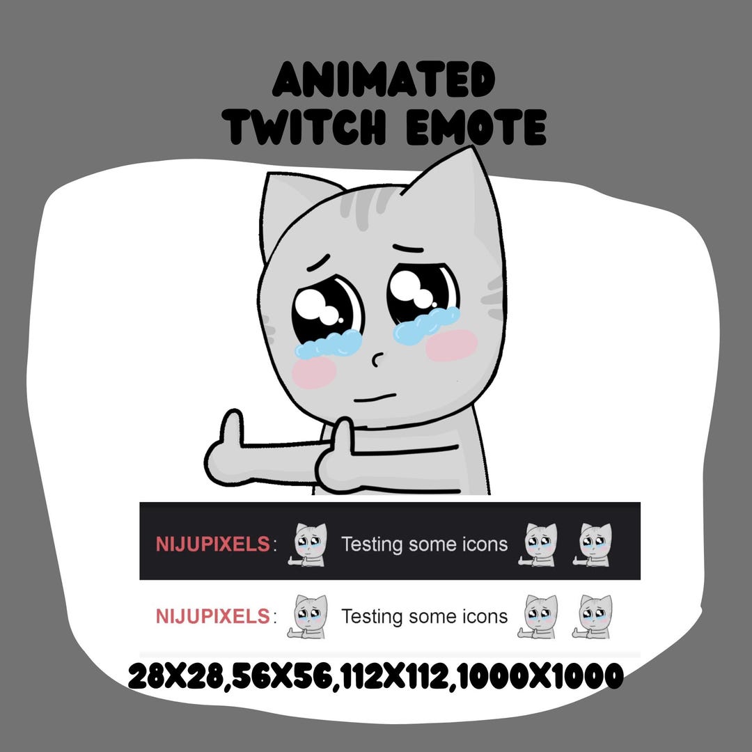 Cat Emote – Funny Thumbs up & Nodding – Animated Twitch GIF – Digital ...