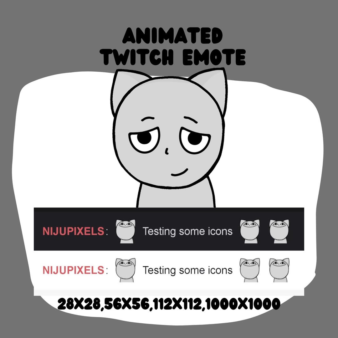 Animated Cat Emote – Look up & Cheeky Grin – Twitch GIF - Digital ...