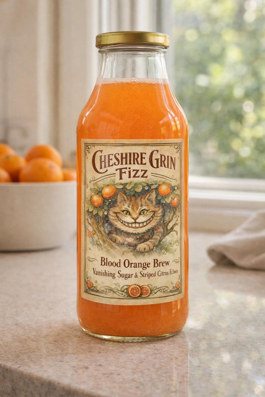 Vintage Whimsical Bottle Label | Alice in Wonderland | Cheshire Grin ...