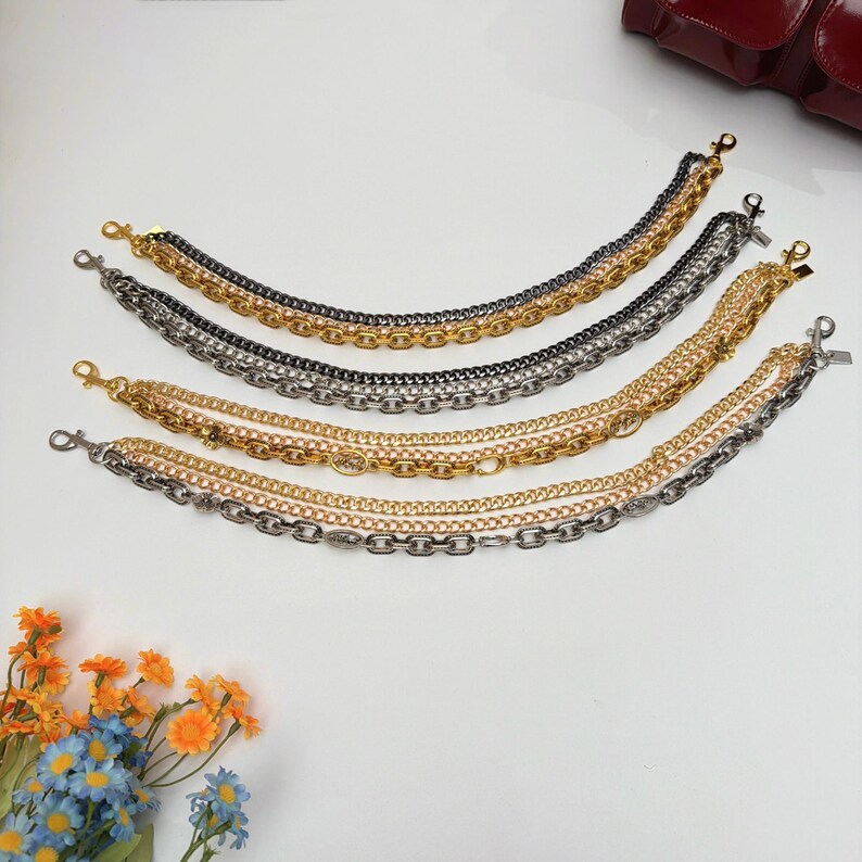 Custom Vintage Purse Chain, Personalized Layered Handbag Strap ...