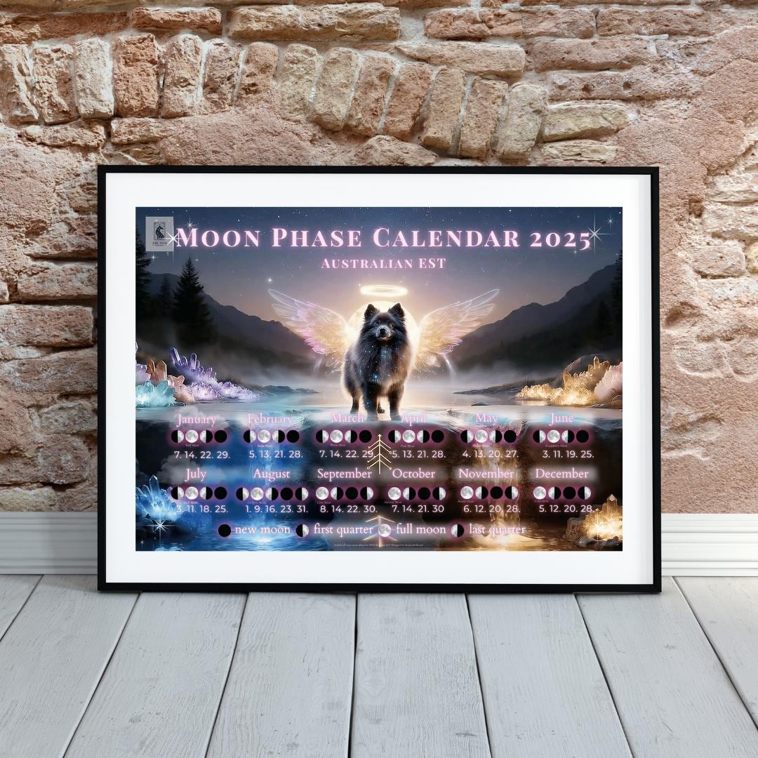 2025 Moon Phase Calendar Printable, Lunar Moon Cycle Chart, Digital ...