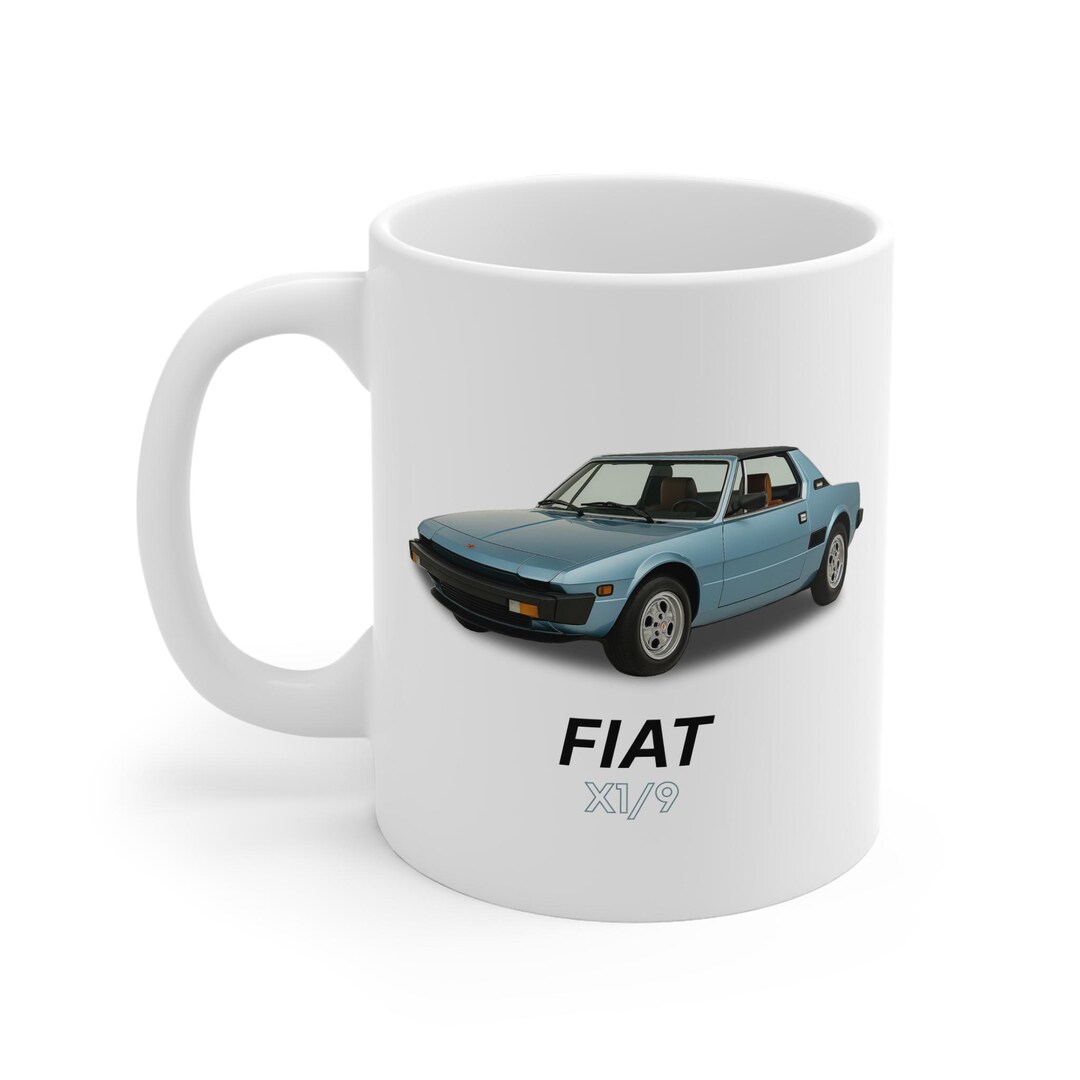 Fiat X 1/9 Mug - Retro Motoring Gift for Enthusiasts | 11oz White ...