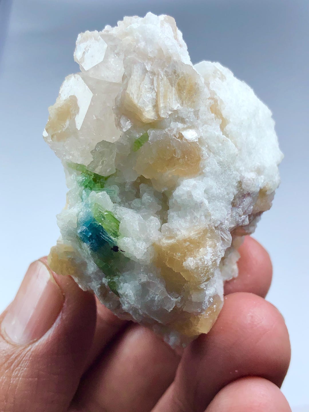 Beautiful Morganite Crystals With Green Tourmaline Combo - 58 Grams - 5 ...