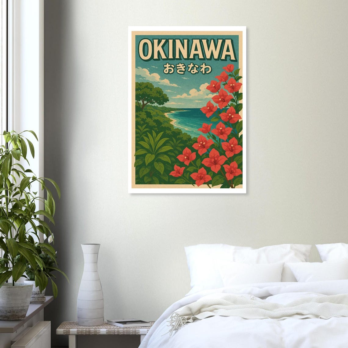 Okinawa Travel Poster – Retro Japan Beach Wall Art for Island Lovers ...