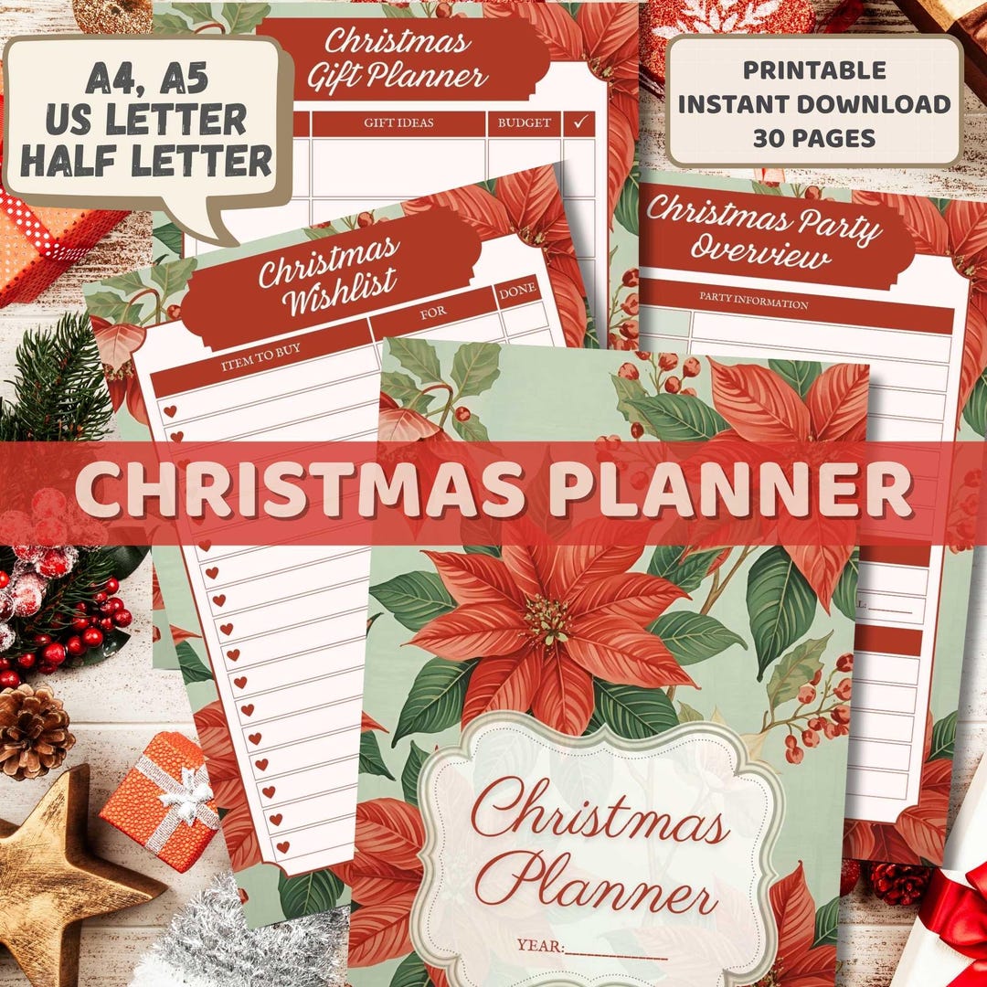 Printable Family Christmas Planner: 30-page Holiday Organizer (PDF) - Etsy