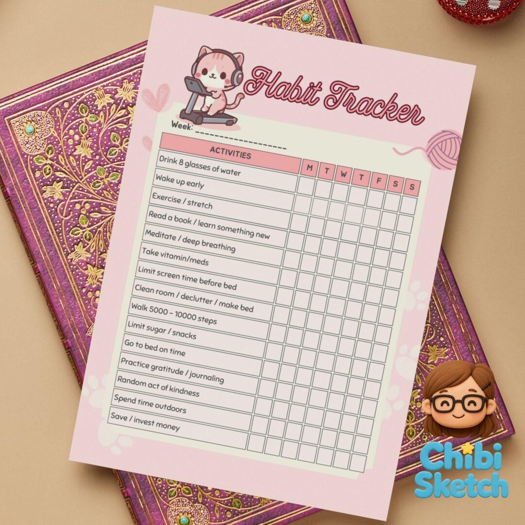 Pastel Pink Habit Tracker Printable, Daily & Monthly (PDF) - Etsy