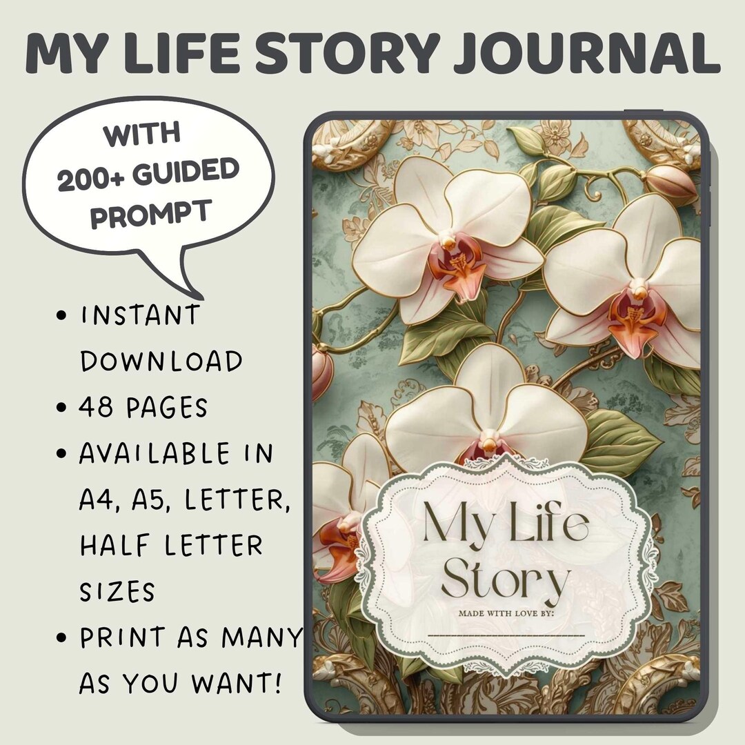 Legacy Journal With Prompts, Mother Grandma Gift (PDF Printable) - Etsy