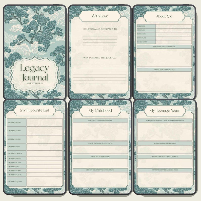 Printable Family Legacy Journal: Guided Prompts, Memory Keepsake (PDF ...