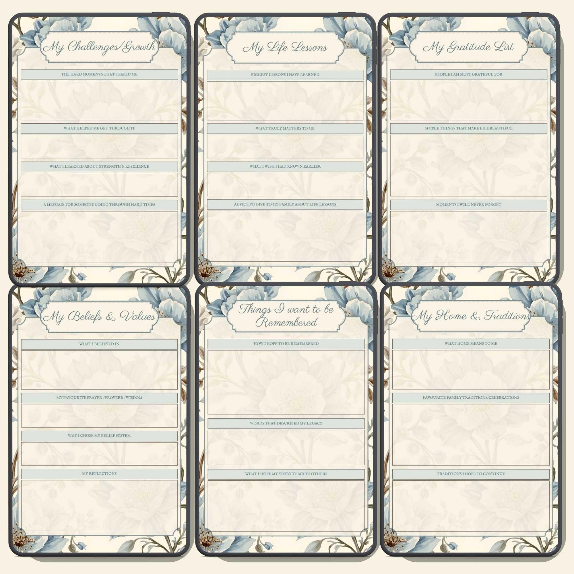Printable Legacy Journal: Family Memory Keepsake, Heirloom Letter Tell ...
