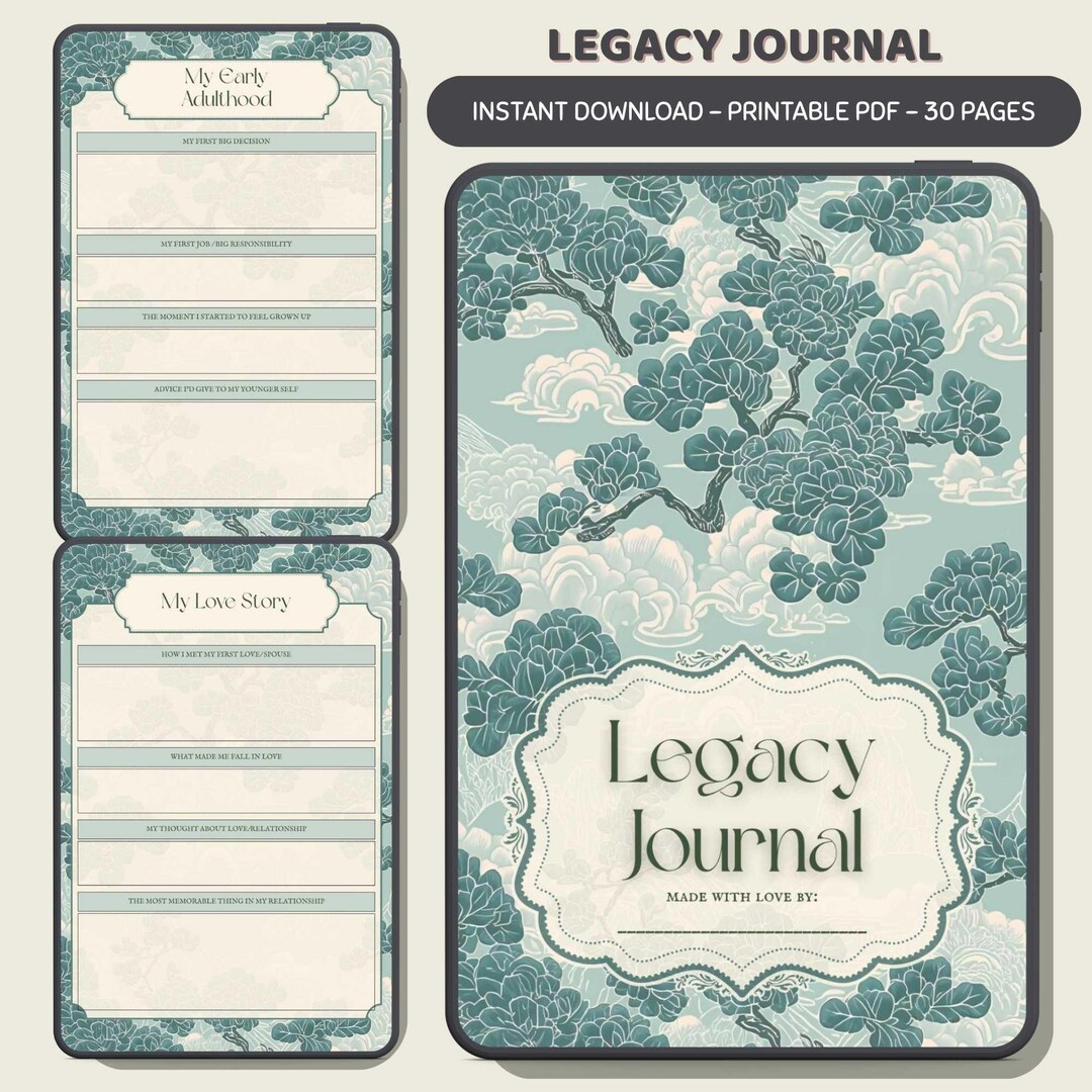 Printable Family Legacy Journal: Guided Prompts, Memory Keepsake (PDF ...