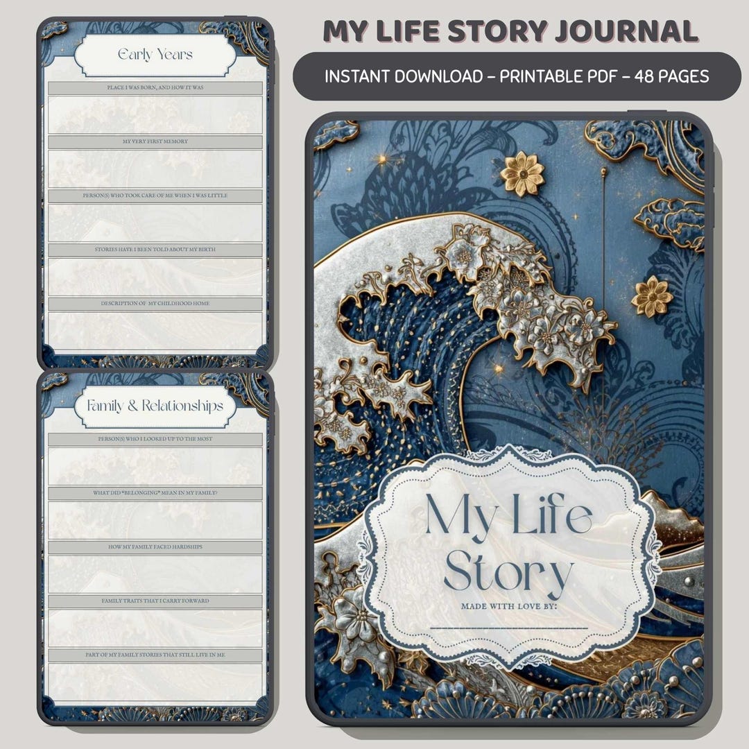 Dad's Legacy Journal With Prompts, Printable Story Book (PDF) - Etsy