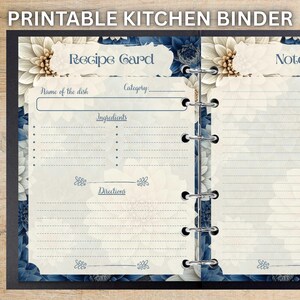 Printable Recipe Book Binder: DIY Family Cookbook Organizer (digital ...