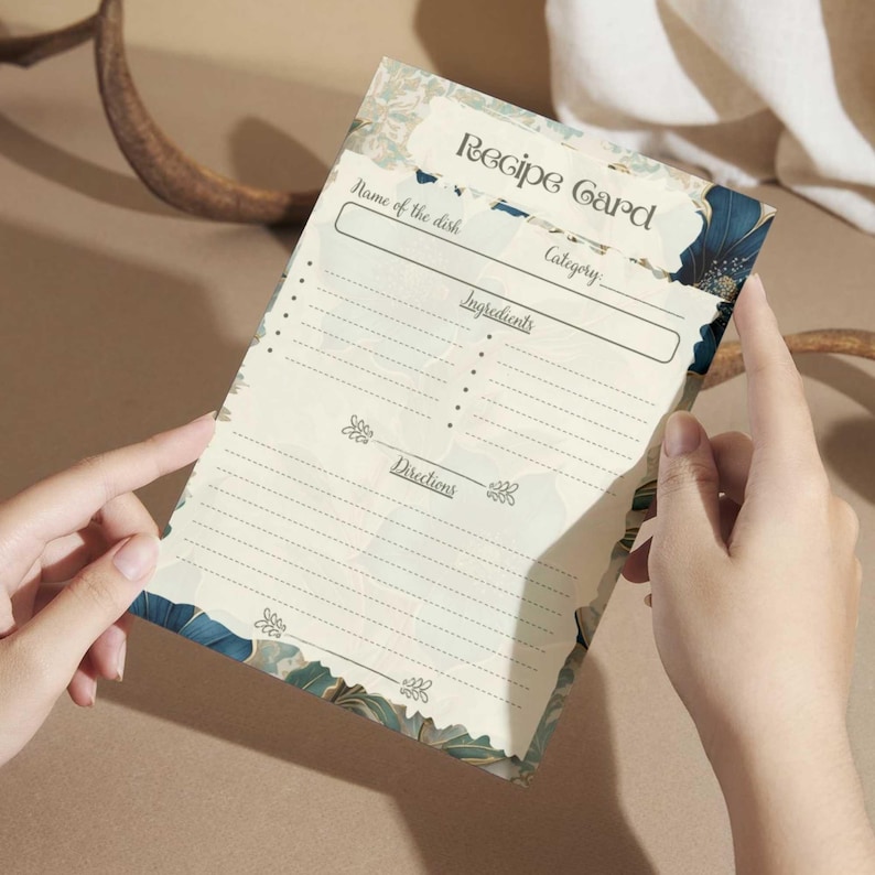 Recipe Book Binder Printable: Blank Family Recipes Cookbook DIY Kitchen ...