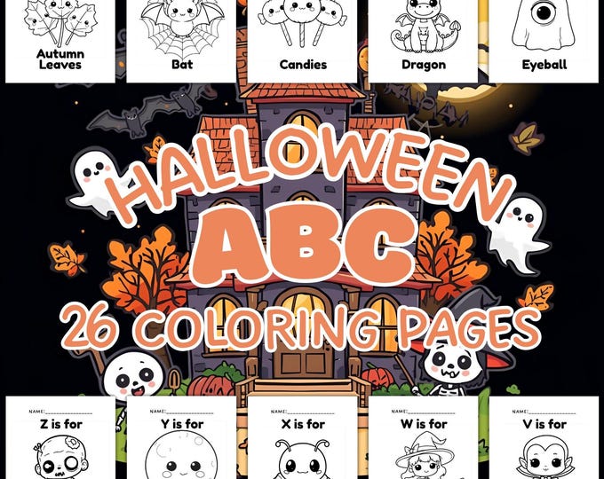 Halloween ABC Coloring Pages for Kids – Fun Spooky Alphabet Activity ...
