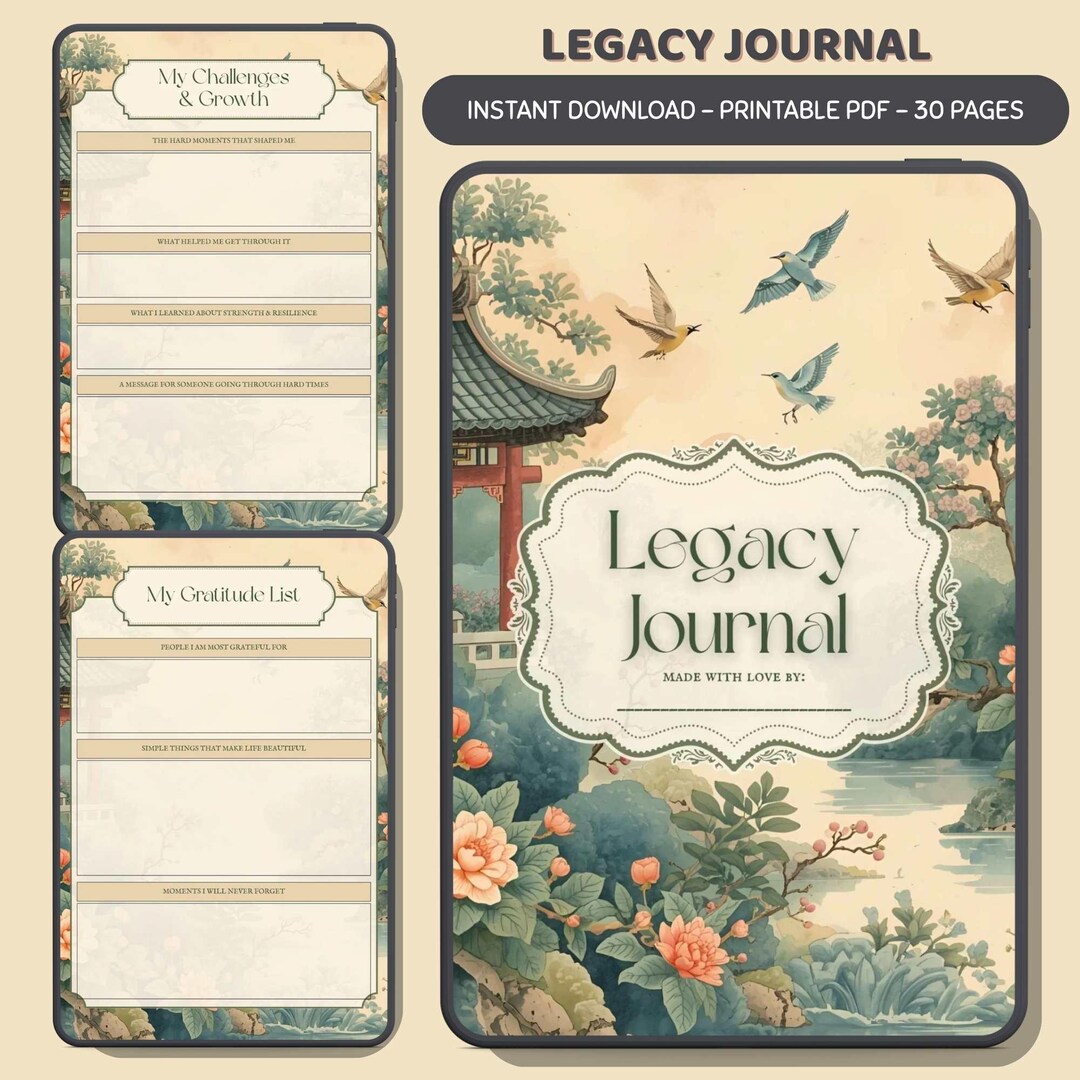 Guided Legacy Journal Printable: Family Memory Keepsake With Prompts ...
