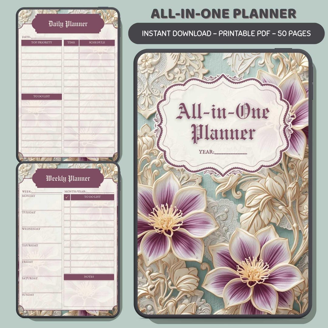 2026 All in One Planner Printable, Ultimate Life Journal Bundle ...