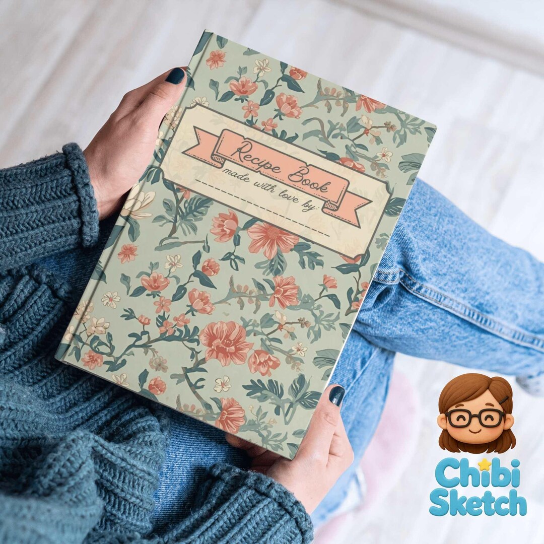 Chinoiserie Floral Recipe Book: Printable Family Recipe Cookbook (PDF ...