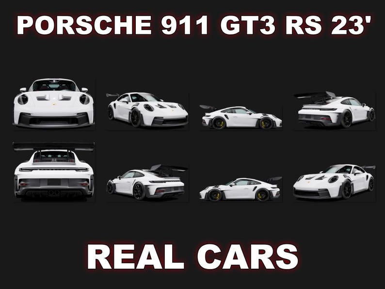Porsche 911 GT3 RS 2023 PNG Bundle Real Car Clipart Transparent ...